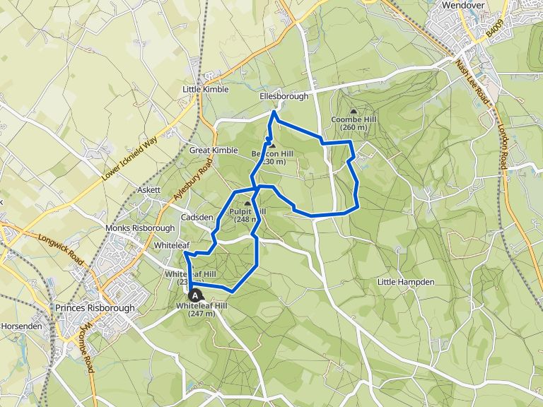 Whiteleaf Hill und Beacon Hill Schleife von Whiteleaf Cross Parkplatz ...